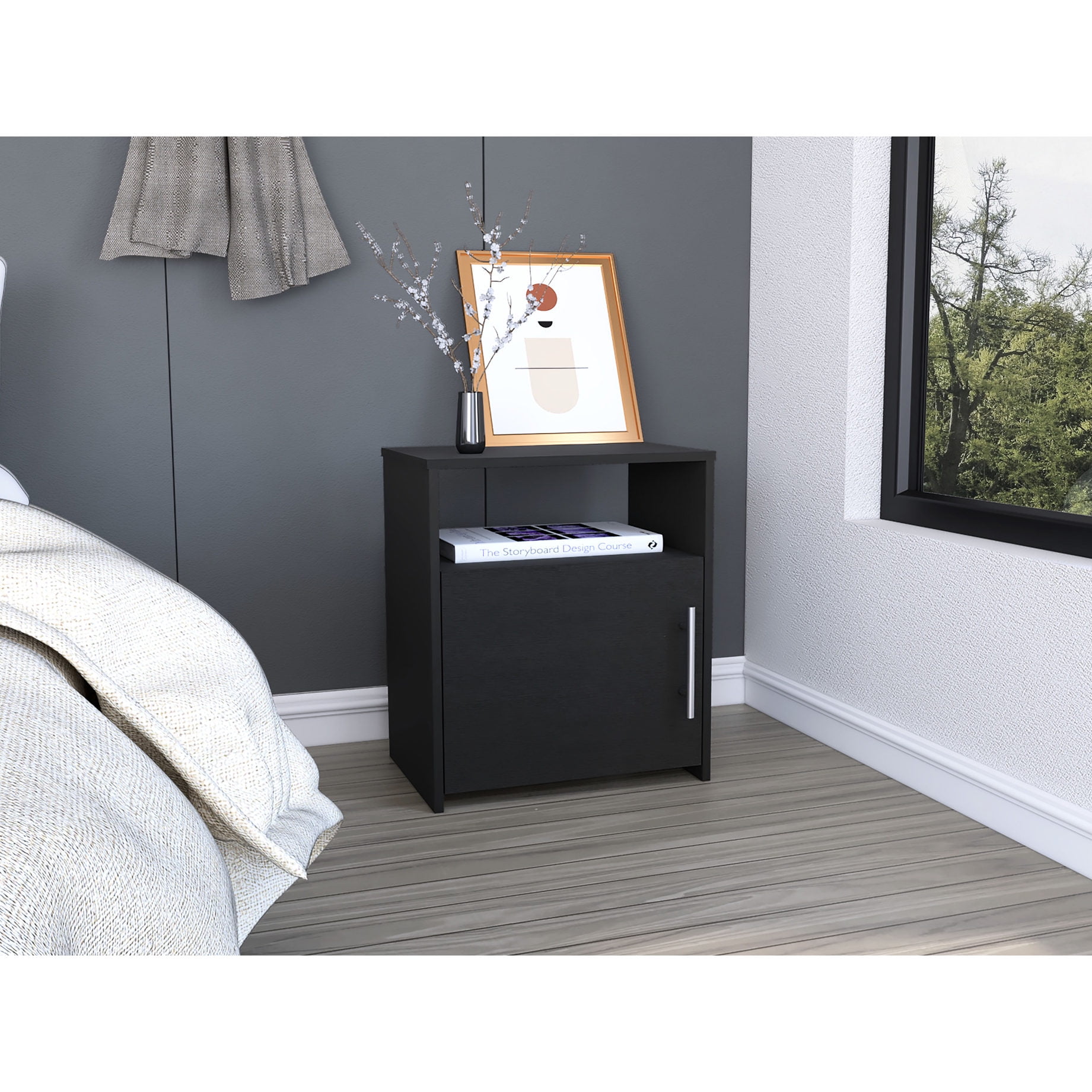 23 - Inch High Nightstand with Aluminum Handle / Easy Assembly for ...