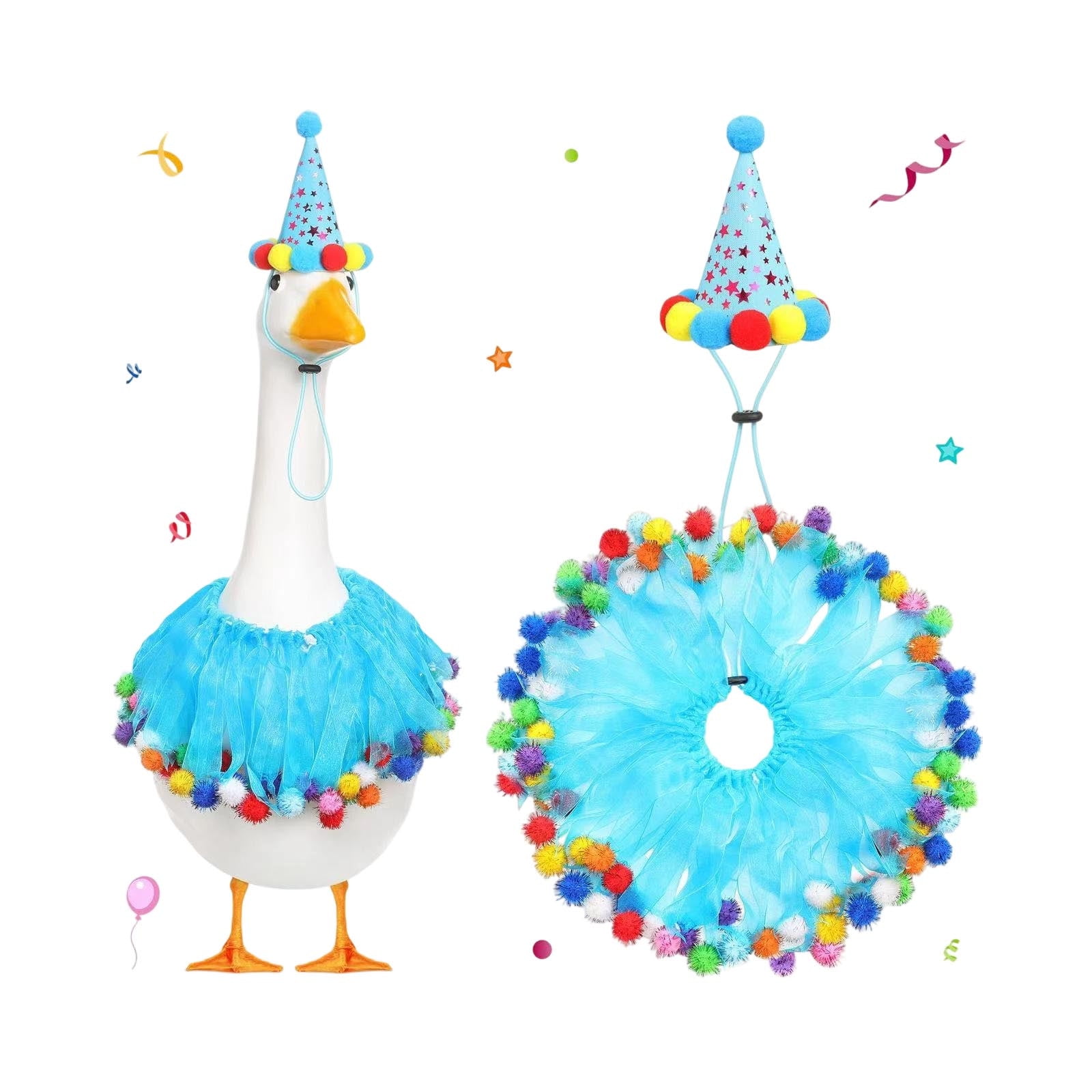 23 Inch Porch White Goose Festival Party Dress Set - Blue Tutu Skirt ...