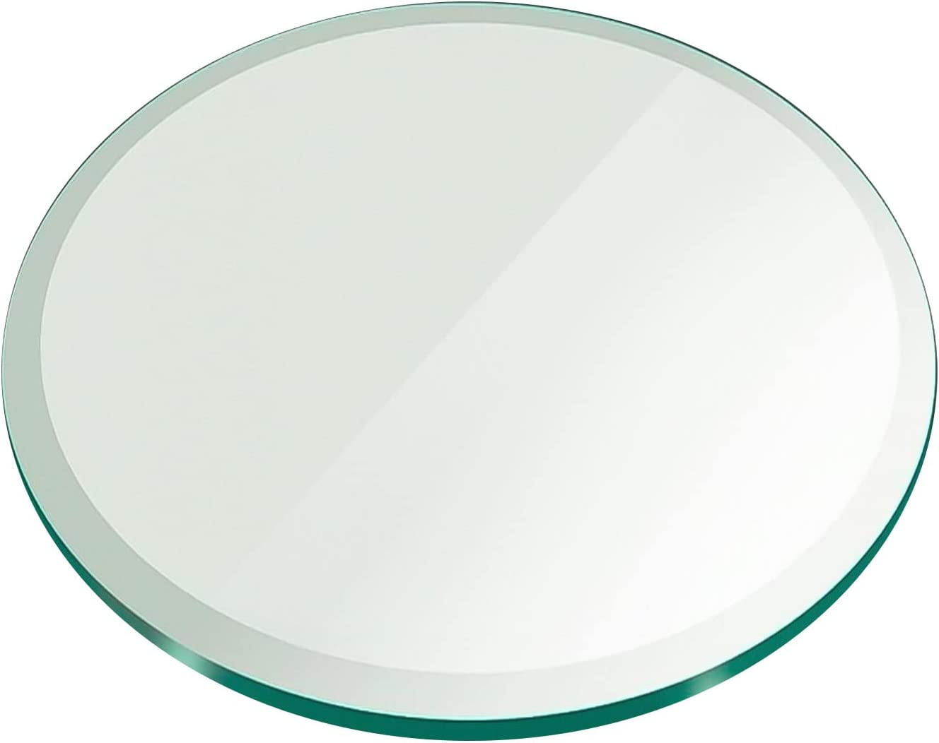 23" Inch Round Glass Table Top 1/2" Thick Tempered Beveled Edge by ...