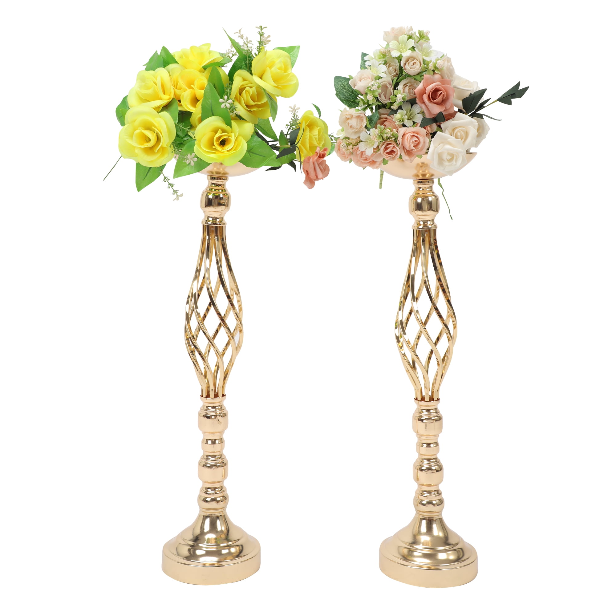 23 Inch Tall Gold Metal Wedding Flower Centerpiece Stand Tall Table ...