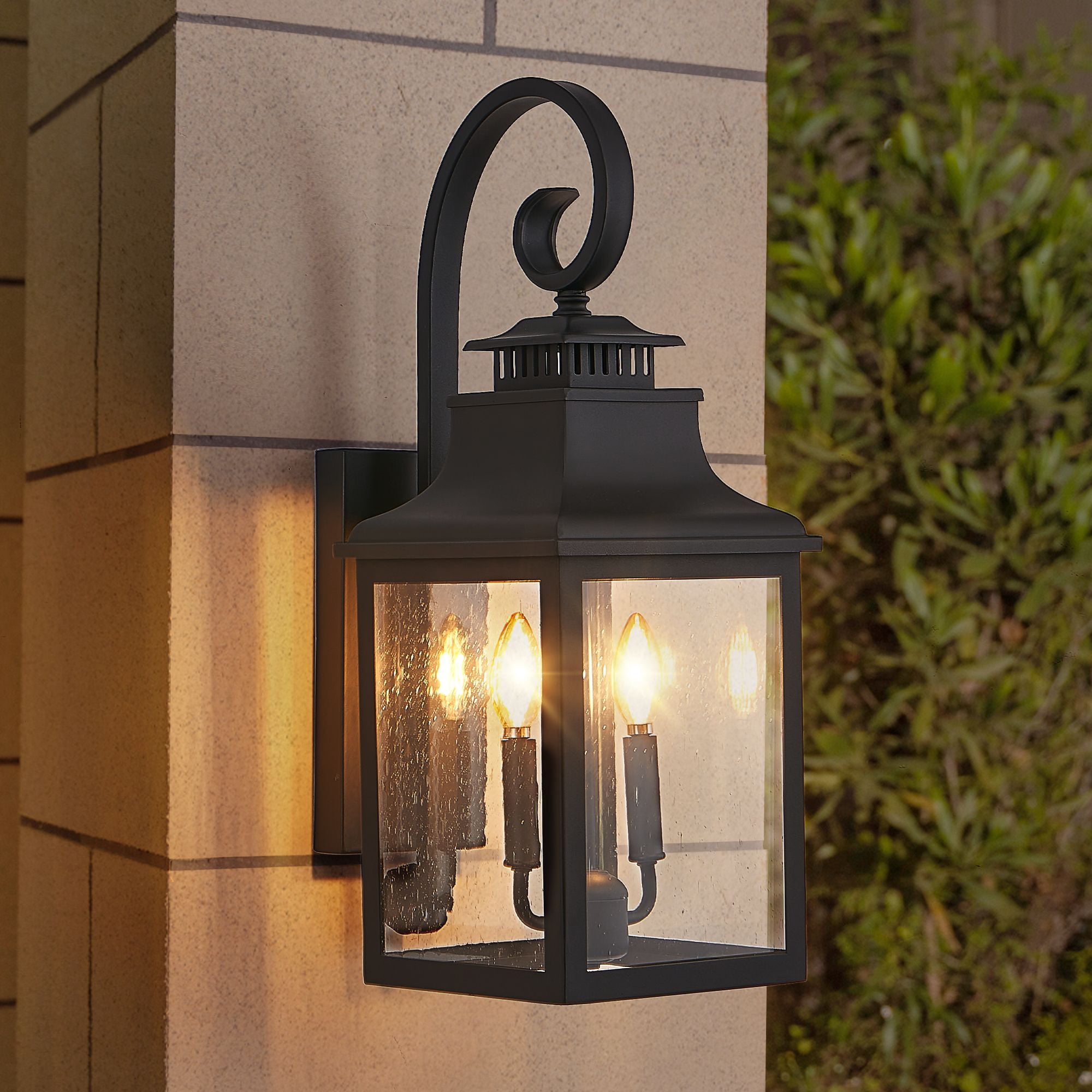 23 Inch Vintage Black Outdoor Wall Lantern Light, Single Sconce with ...