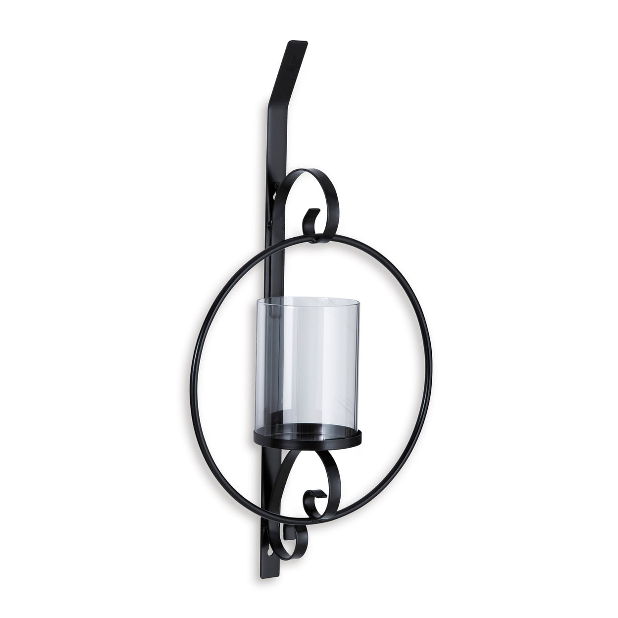 BenJara 23 Inch Wall Sconce Candle Holder, Glass Hurricane, Keyhole ...