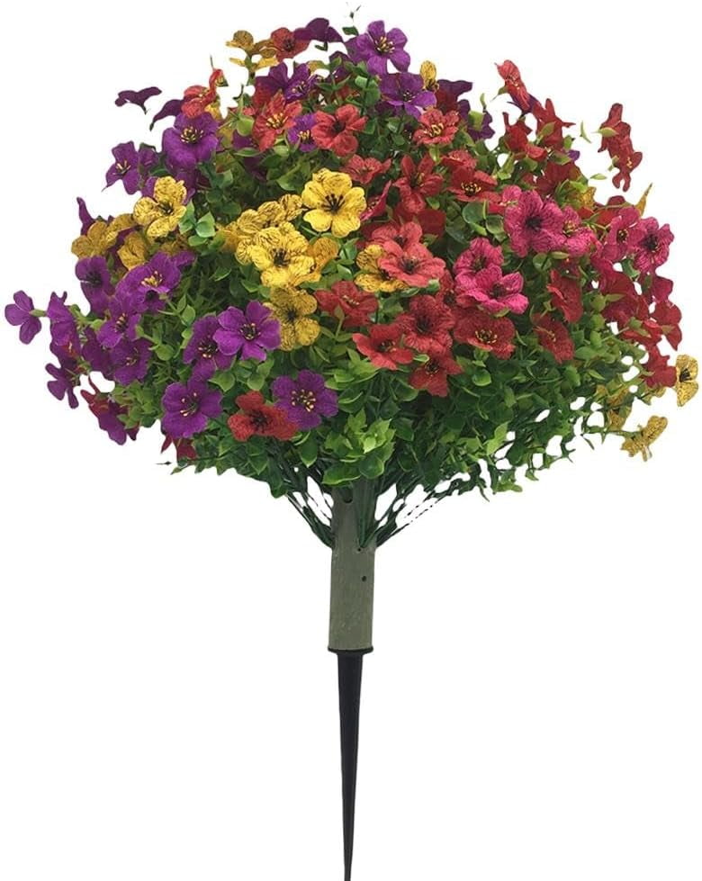 23 Inches Artificial Violet Ball Topiary Trees with Ground Spikes, Fade ...