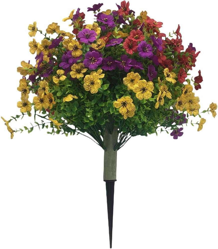 23 Inches Artificial Violet Ball Topiary Trees with Ground Spikes, Fade ...