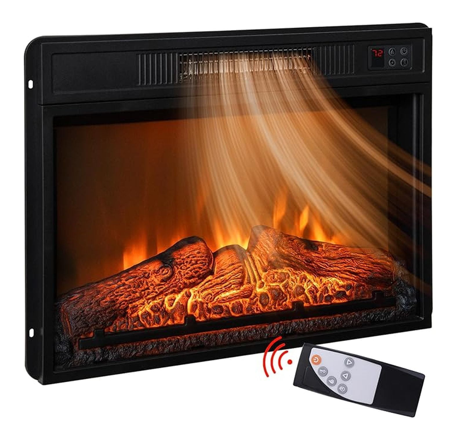 23 Inches Electric Fireplace Insert Heater, Realistic Adjustable and ...