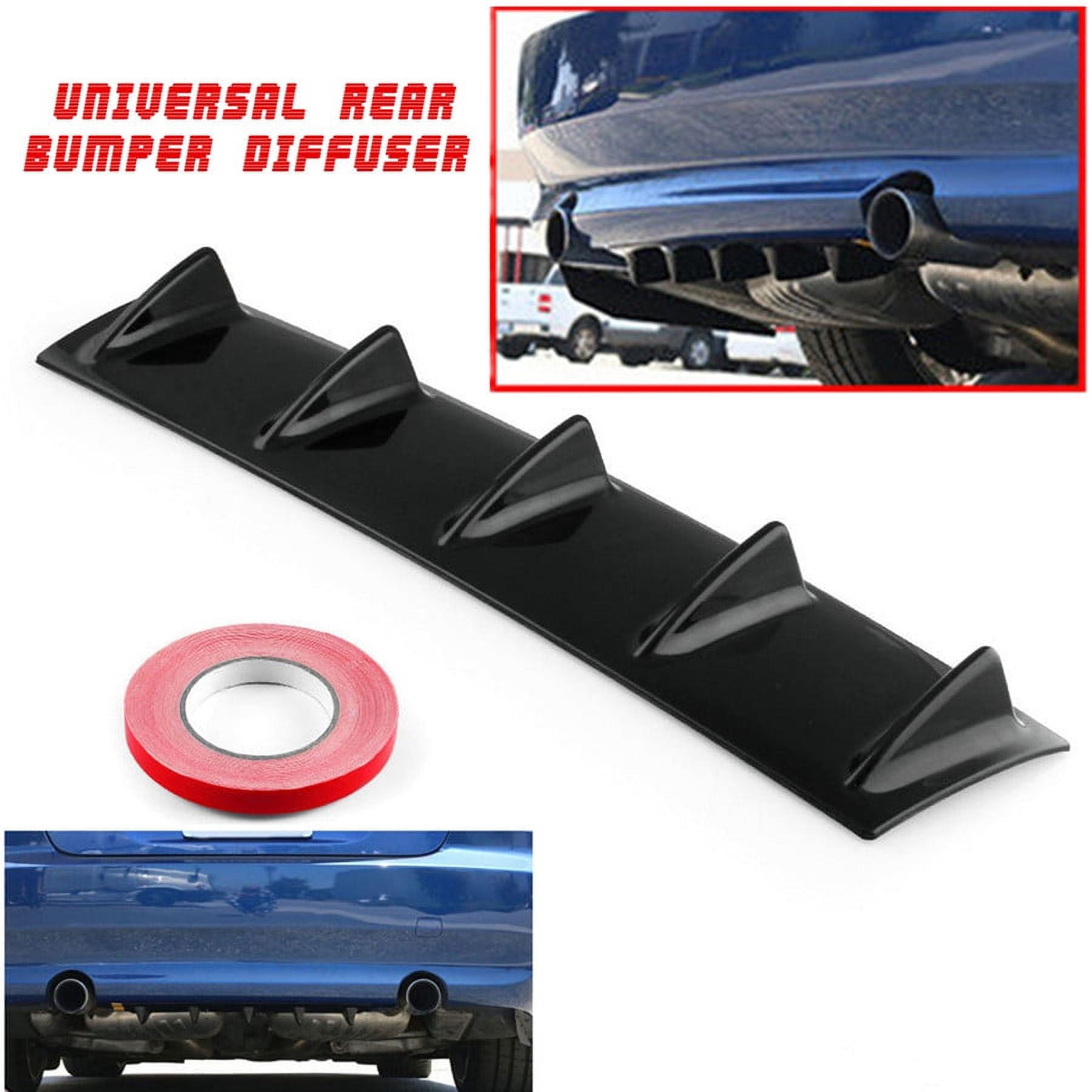 23 Inches x 6 Inches Bright Black Universal Lower Rear Body Bumper ...