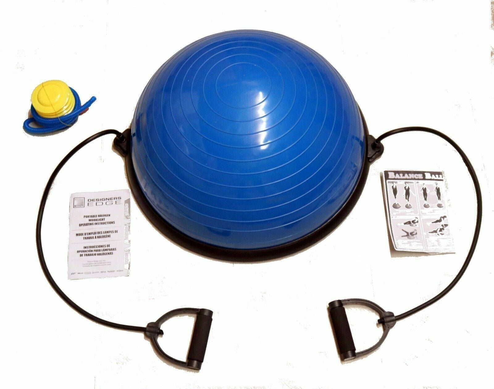 23" Iron Bar Balance Ball Trainer, Half Yoga Exercise Ball with ...