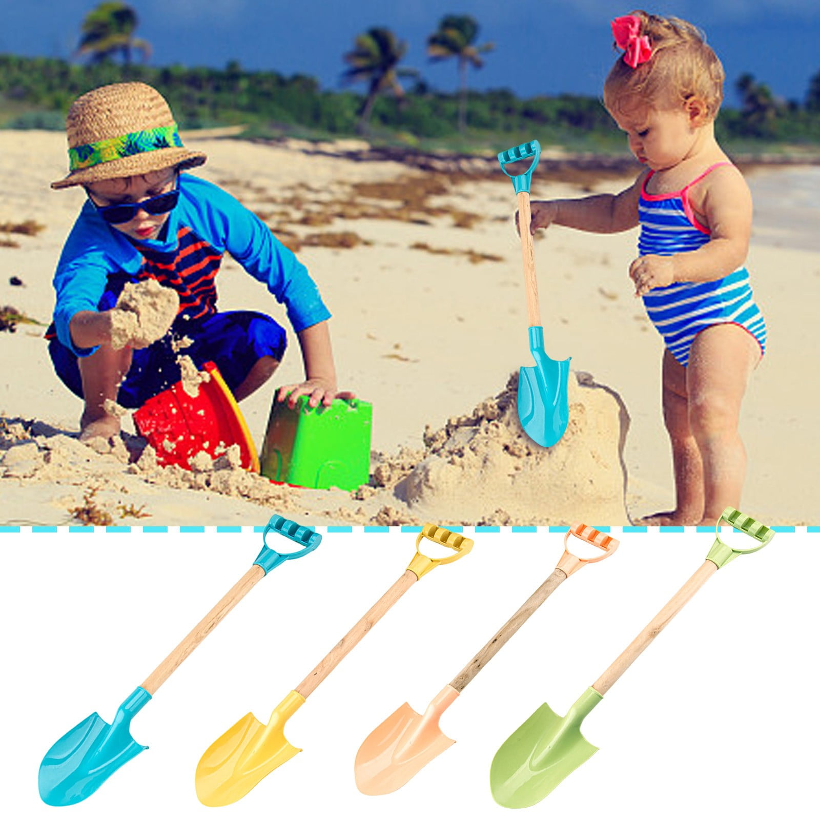 23" Kids Beach Spades Sand Shovels Toys Gardening Tools Kit Sandbox ...