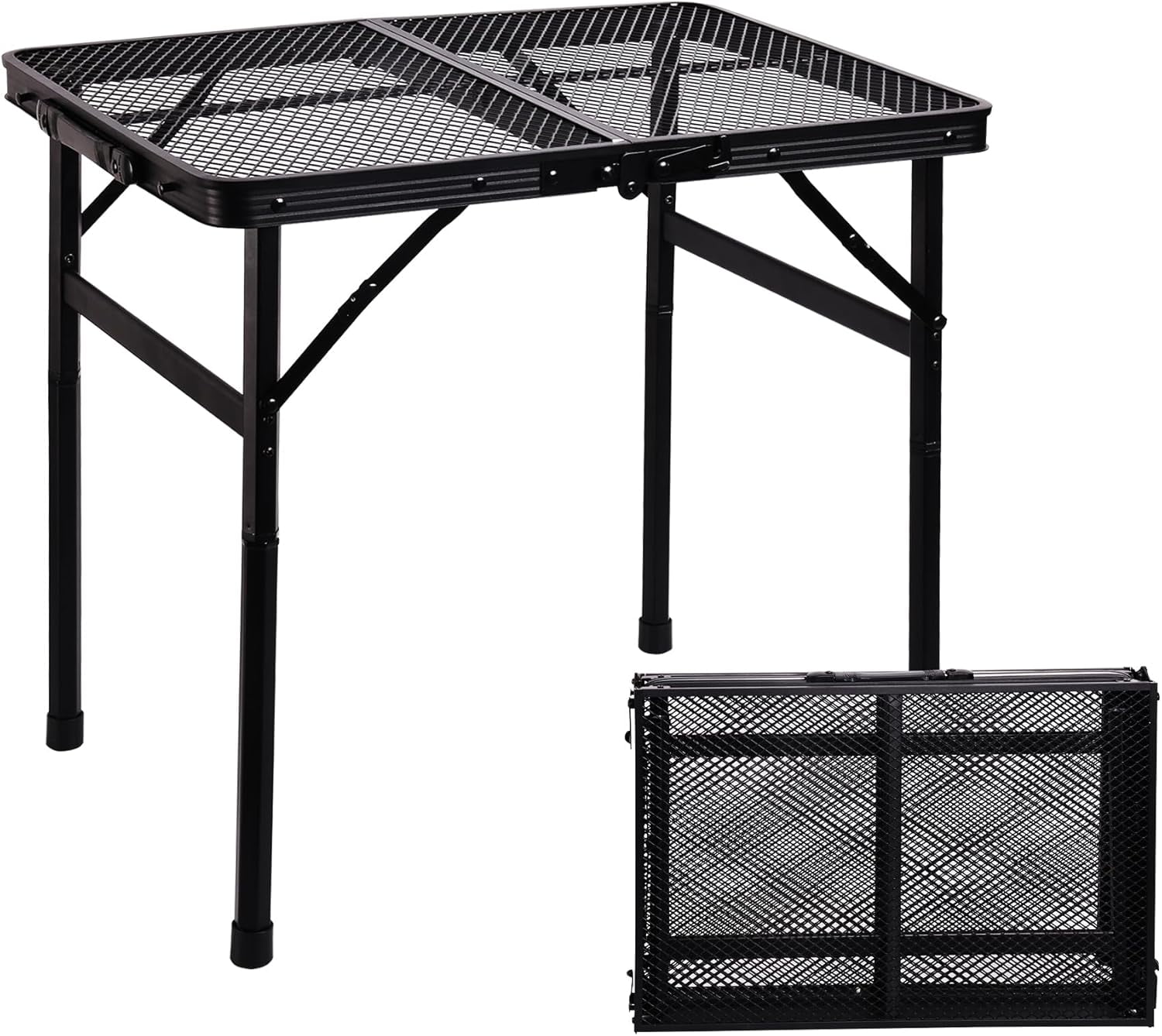 23”L×15”W×22”H Small Metal Folding Table, Camping Grill BBQ Side Table ...