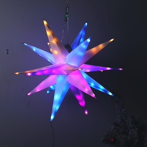 23 in Moravian Star Light Christmas Tree Topper 90 LED Christmas Star ...