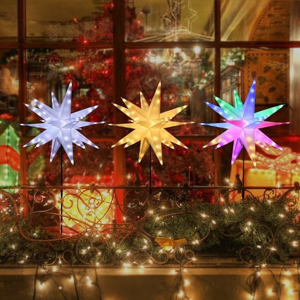 23 in Moravian Star Light Christmas Tree Topper 90 LED Christmas Star ...