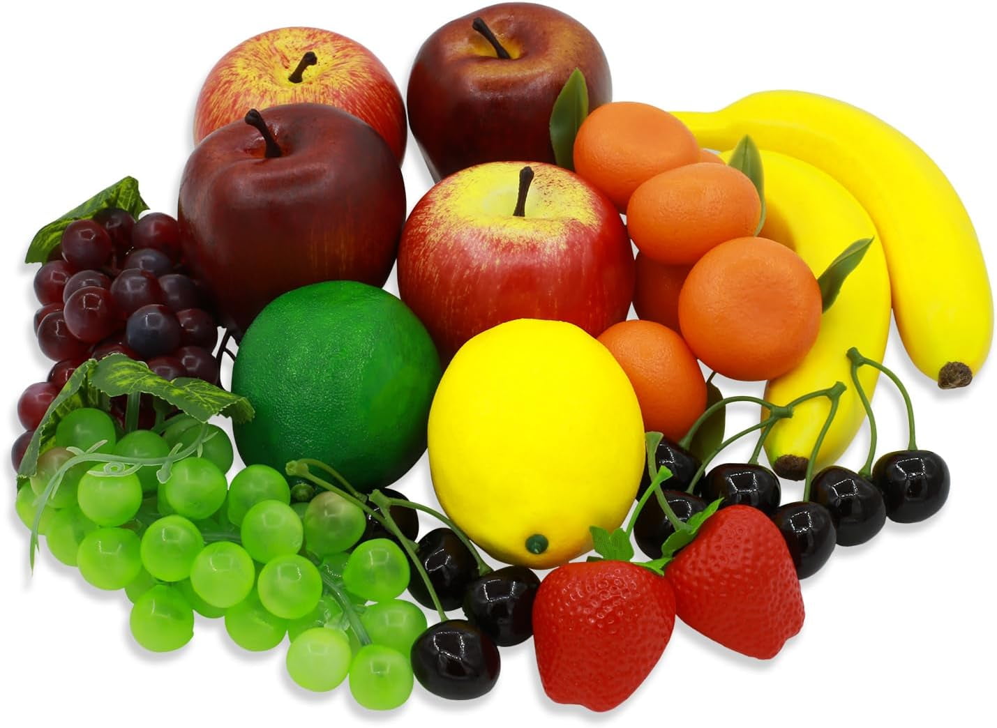 23 PCS Fake Fruit,Lifelike Realistic Faux Fruit Decor,Artificial Fake ...