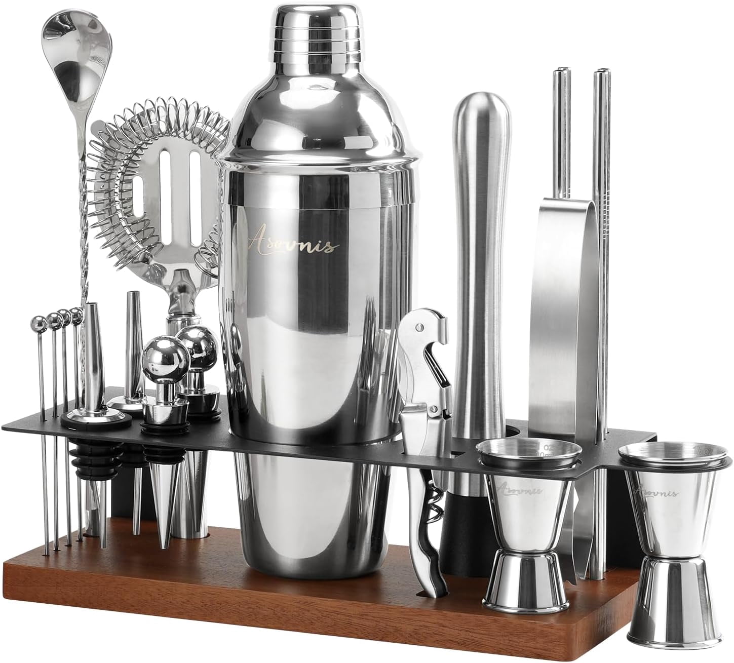 23-Piece Bartender Kit, Cocktail Shaker Set with Stand | Bar Drink ...
