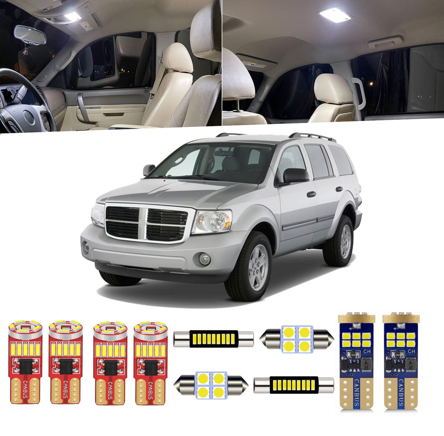 23 Piece Car Interior LED Lights Kit for Dodge Durango 2004-2009 Map ...