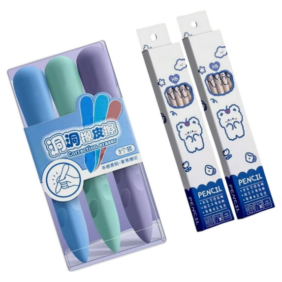 23 Piece Eraser and Pencil Bundles Minimal Residues Rubber Smooth Writing - Walmart.com