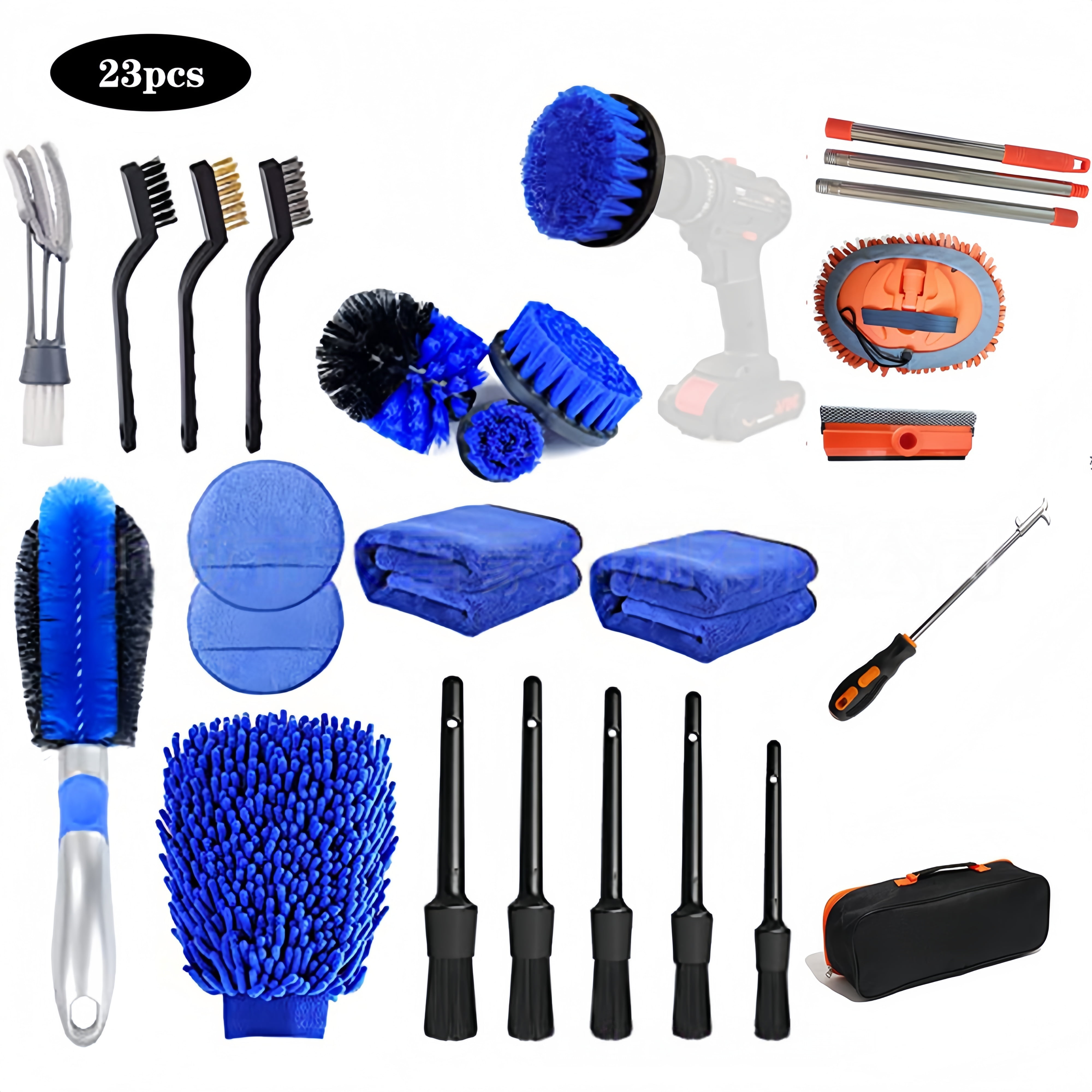 23-Piece Ultimate Car Cleaning Kit, Time-Saving Detailing Brush Set for ...