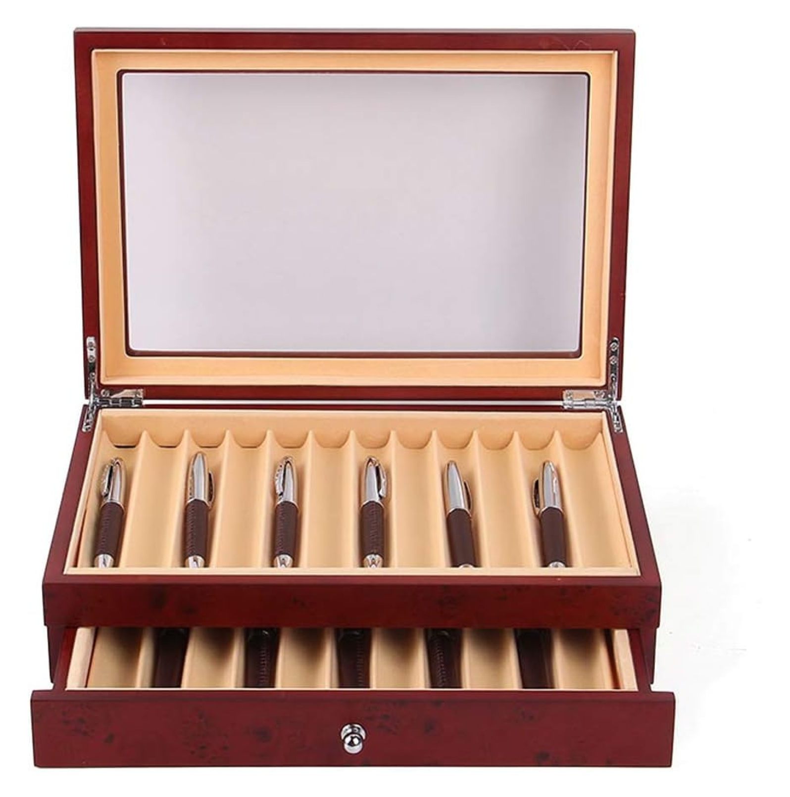 23 Piece Wood Pen Display Case Storage and Fountain Pen Collector ...