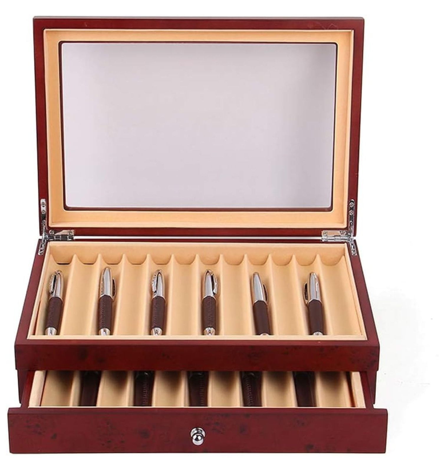 23 Piece Wood Pen Display Case Storage and Fountain Pen Collector ...