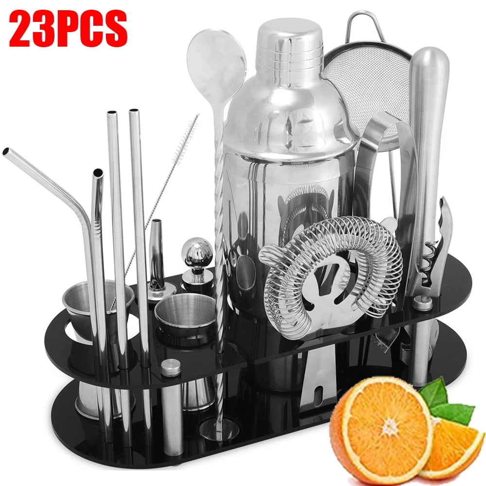 23 Pieces Bartender Kit, Stainless Steel Drink Mixer Set with 750Ml ...