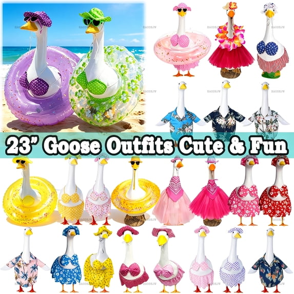 23" Porch Goose Outfits, Garden Patio Accessory, Outdoor Yard Holiday ...