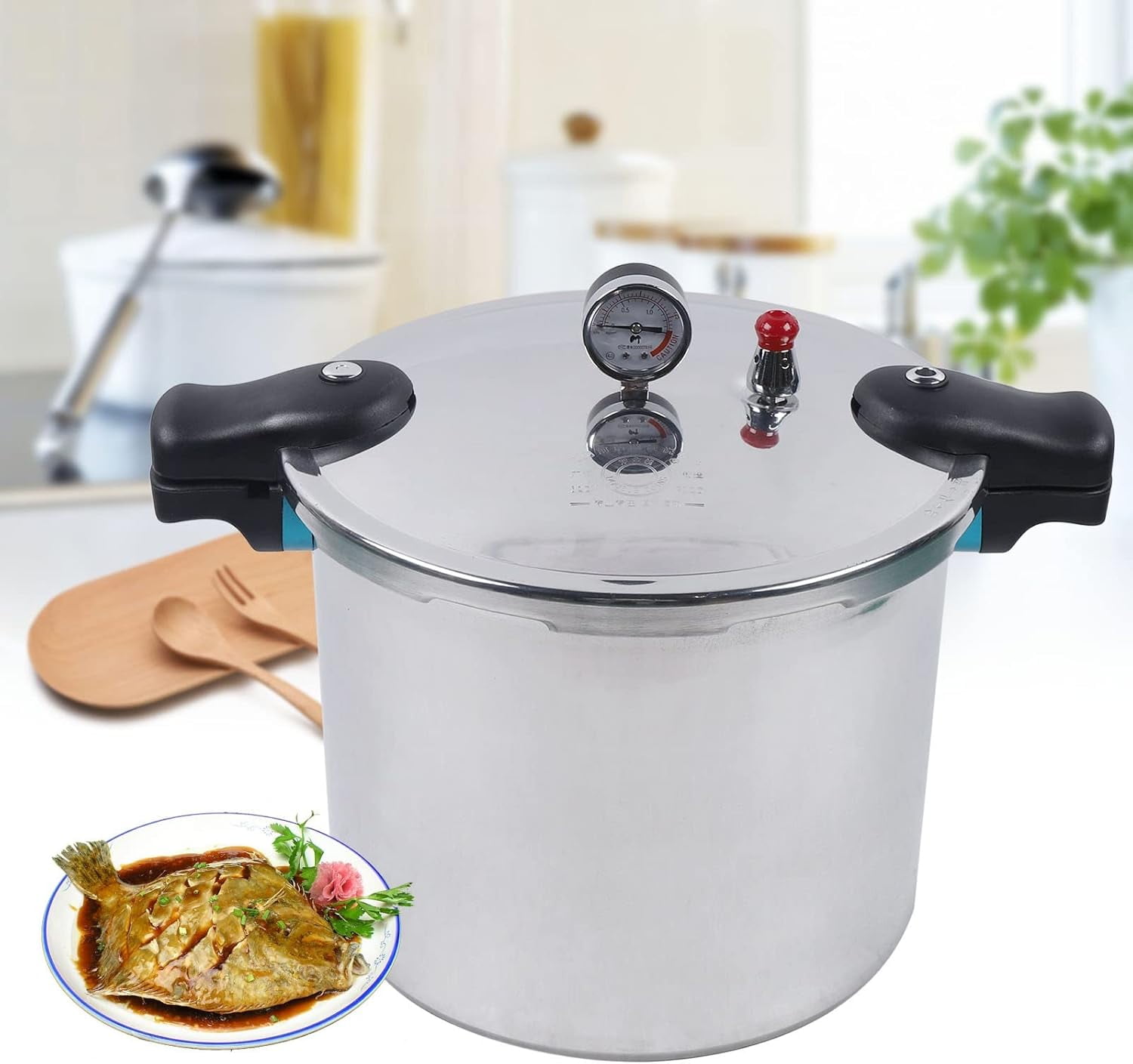 23 Quart Pressure Cooker Aluminum Pressure Canner for Canning with ...