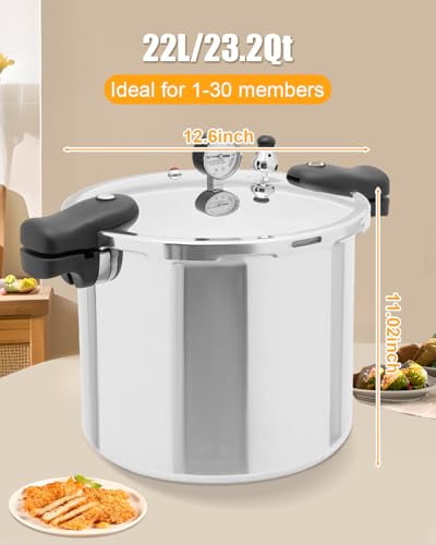23 Quart Pressure Cooker & Canner | Thickened Aluminum Alloy Commercial ...