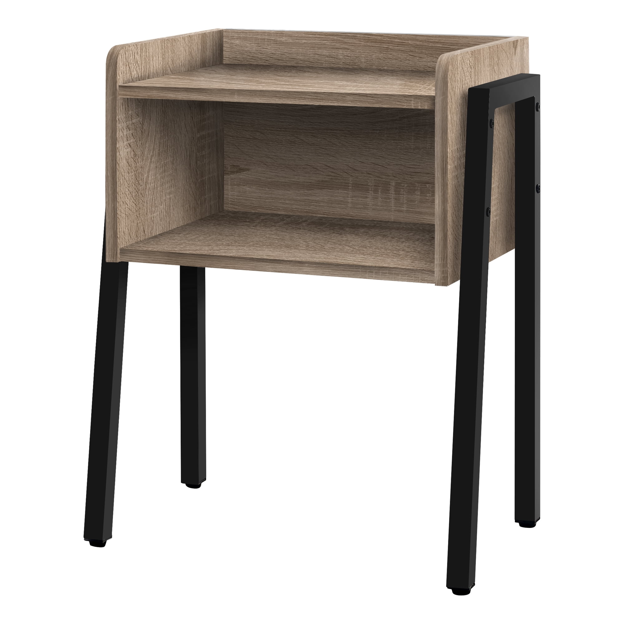 23" Rectangular Dark Taupe Accent Table with Black Metal Legs - Walmart.com