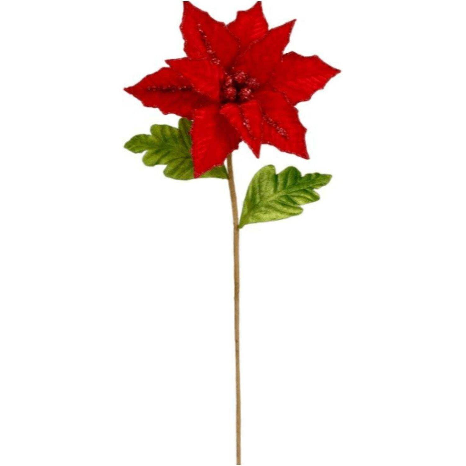 23" Red Velvet Poinsettia Pick - Walmart.com