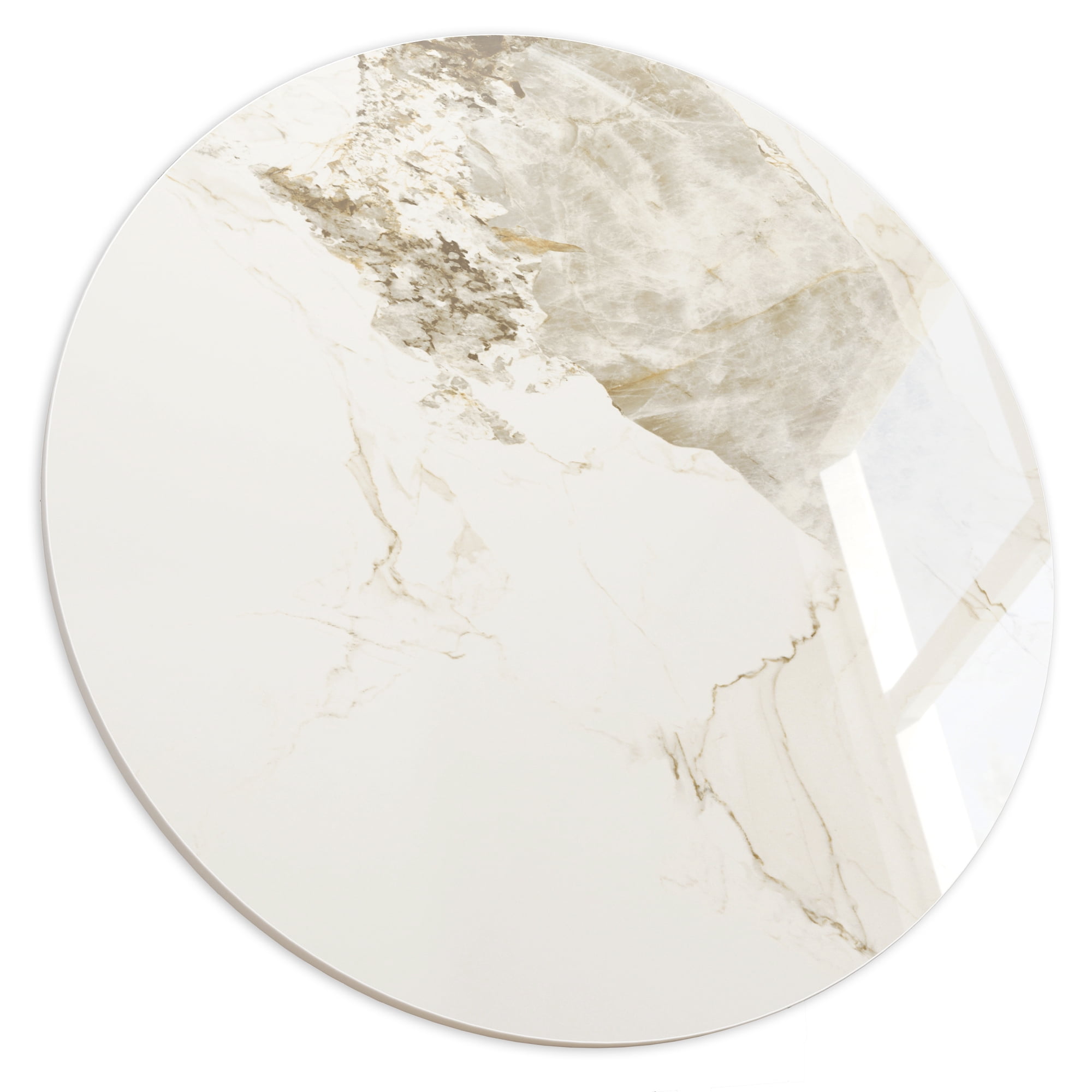 23" Round Sintered Stone Tabletop, Classic Ivory White Replacement ...