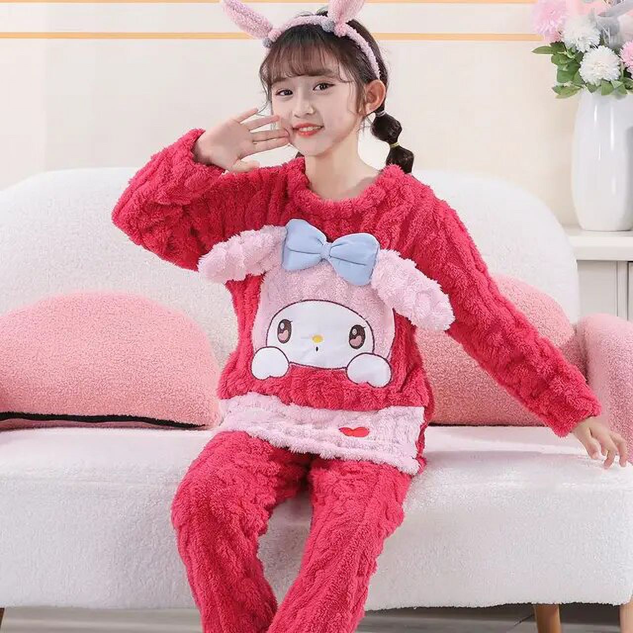 23 Sanrio My Melody Coral Fleece Pajamas Suit Anime Figure Tracksuit ...