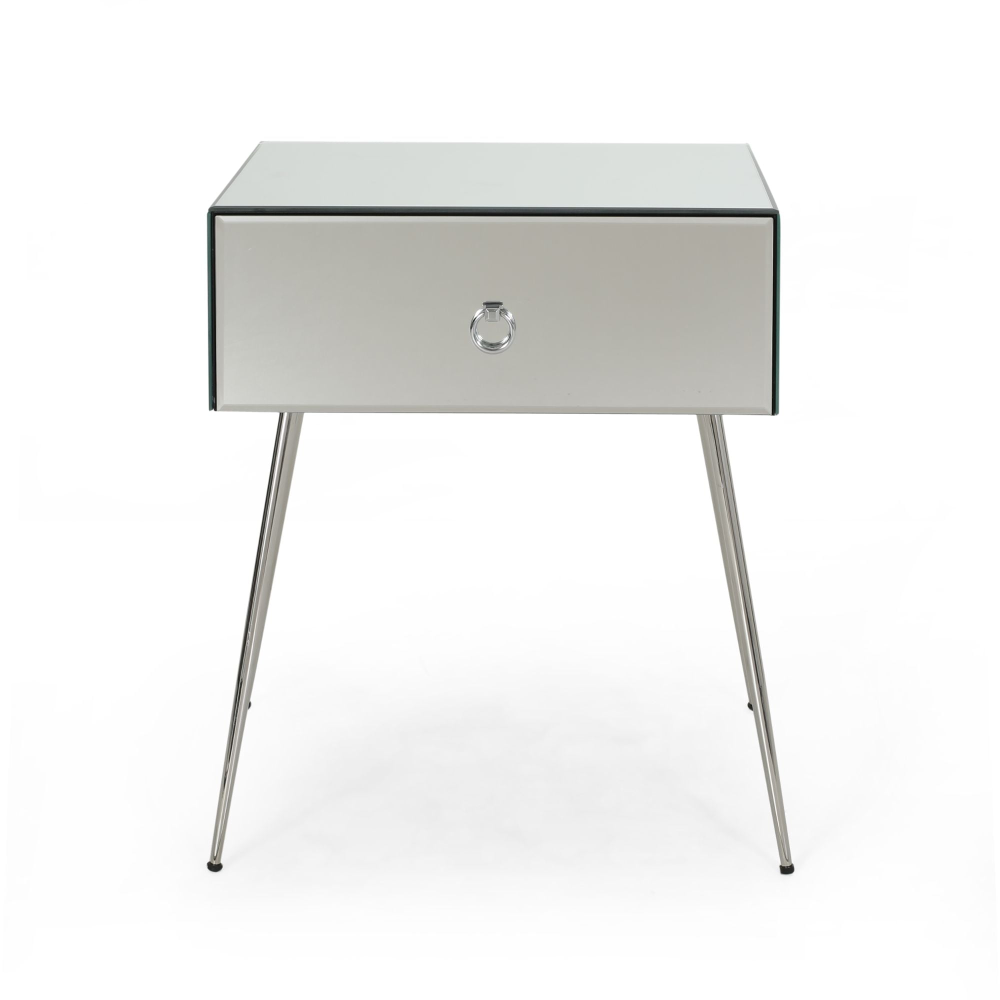 23" Silver and Clear Contemporary Hand Crafted End Table - Walmart.com