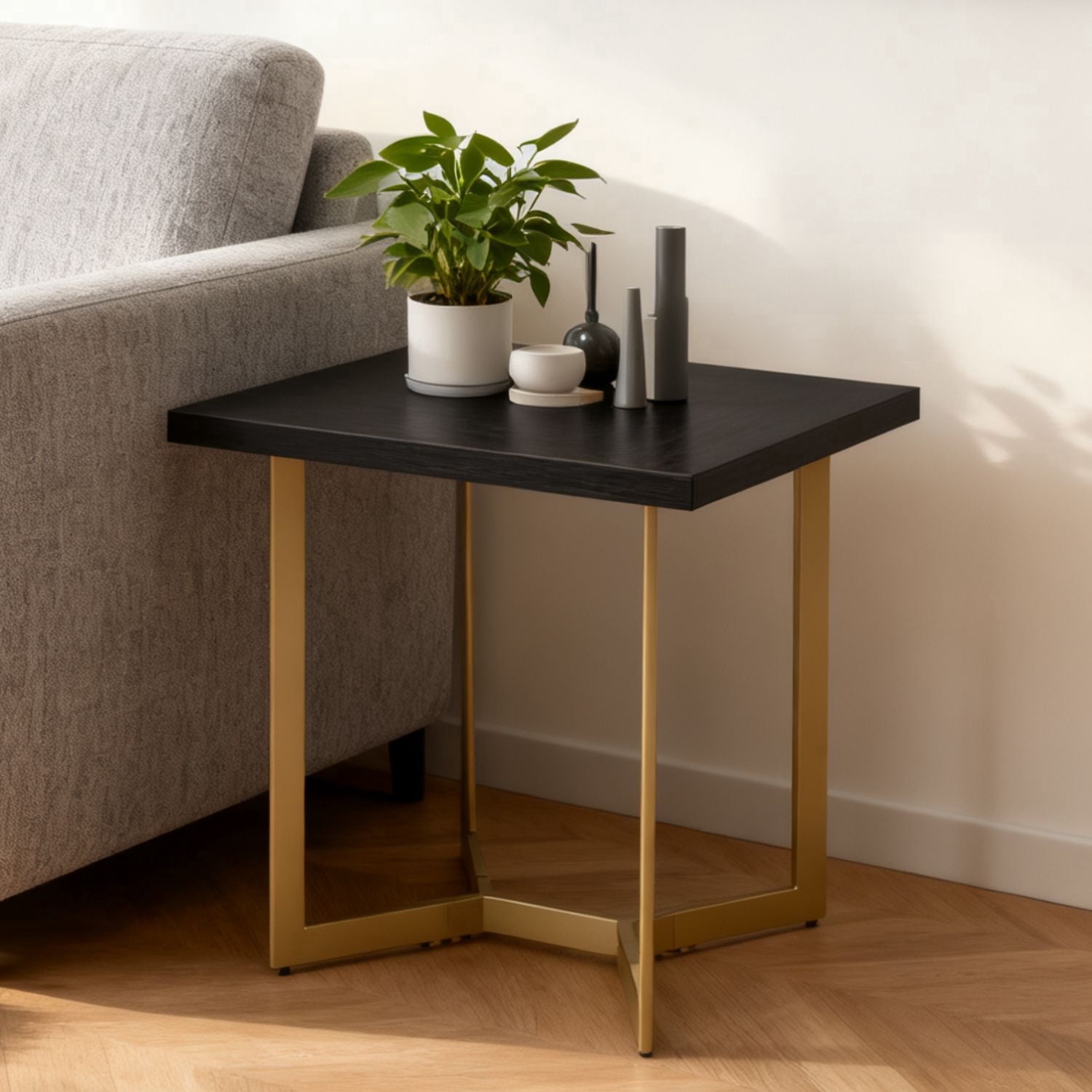 23" Square Black Solid Wood End Tables for Living Room, for Entryway ...