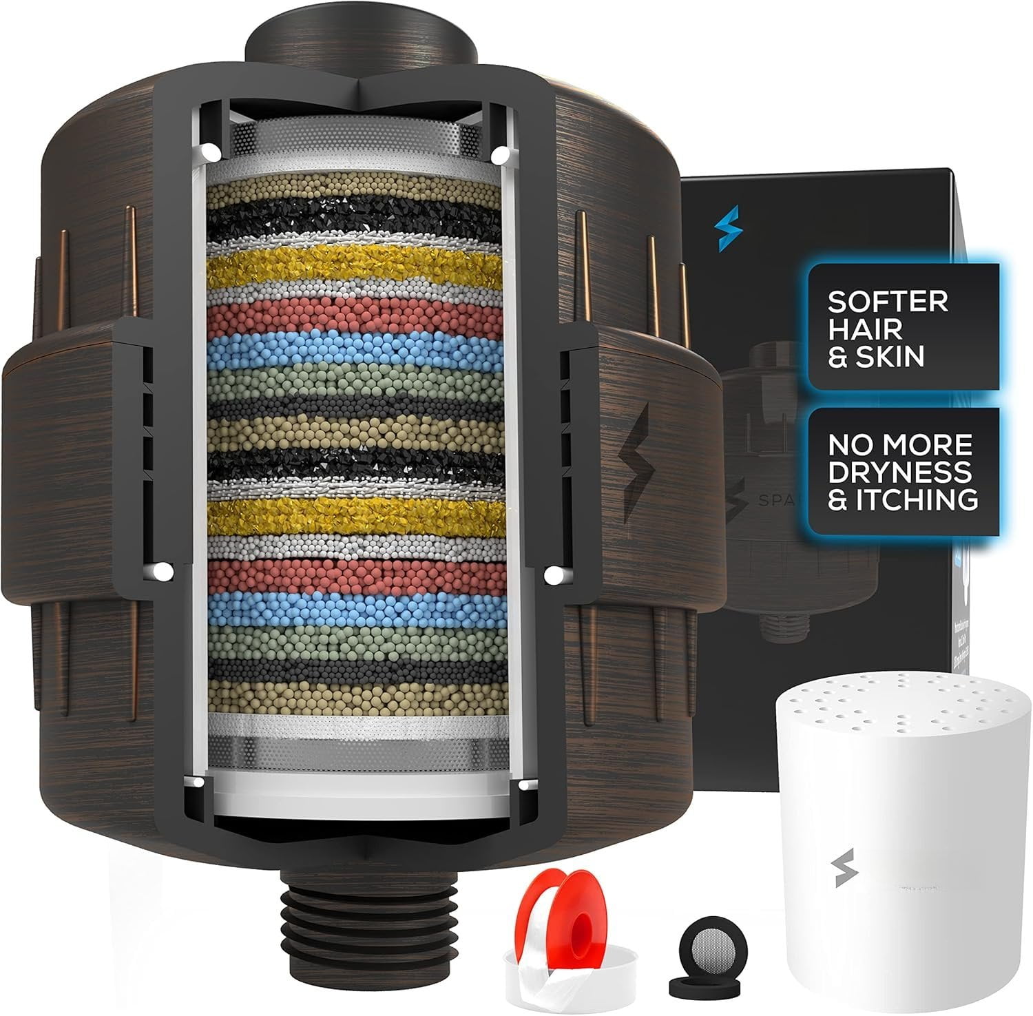 23 Stage Shower Filter for Dry Hair and - High Output Universal Shower ...