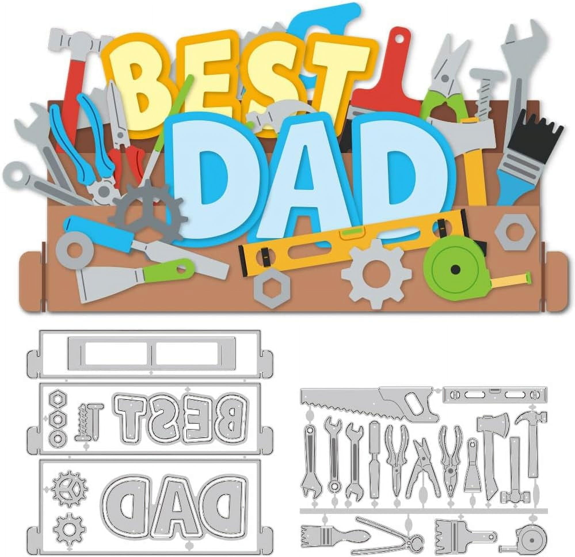 23 Styles 3D Toolbox Cutting Dies Word BEST DAD Die Cut Carbon Steel ...