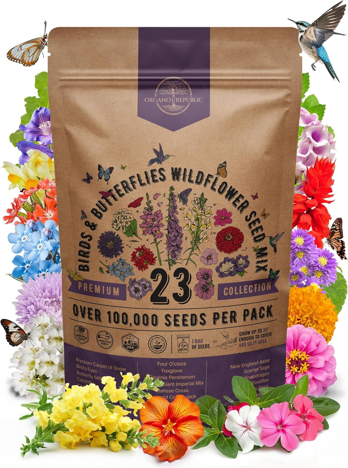 23 Wildflower Seeds Annual & Perennial Mix for Indoor & Outdoors ...