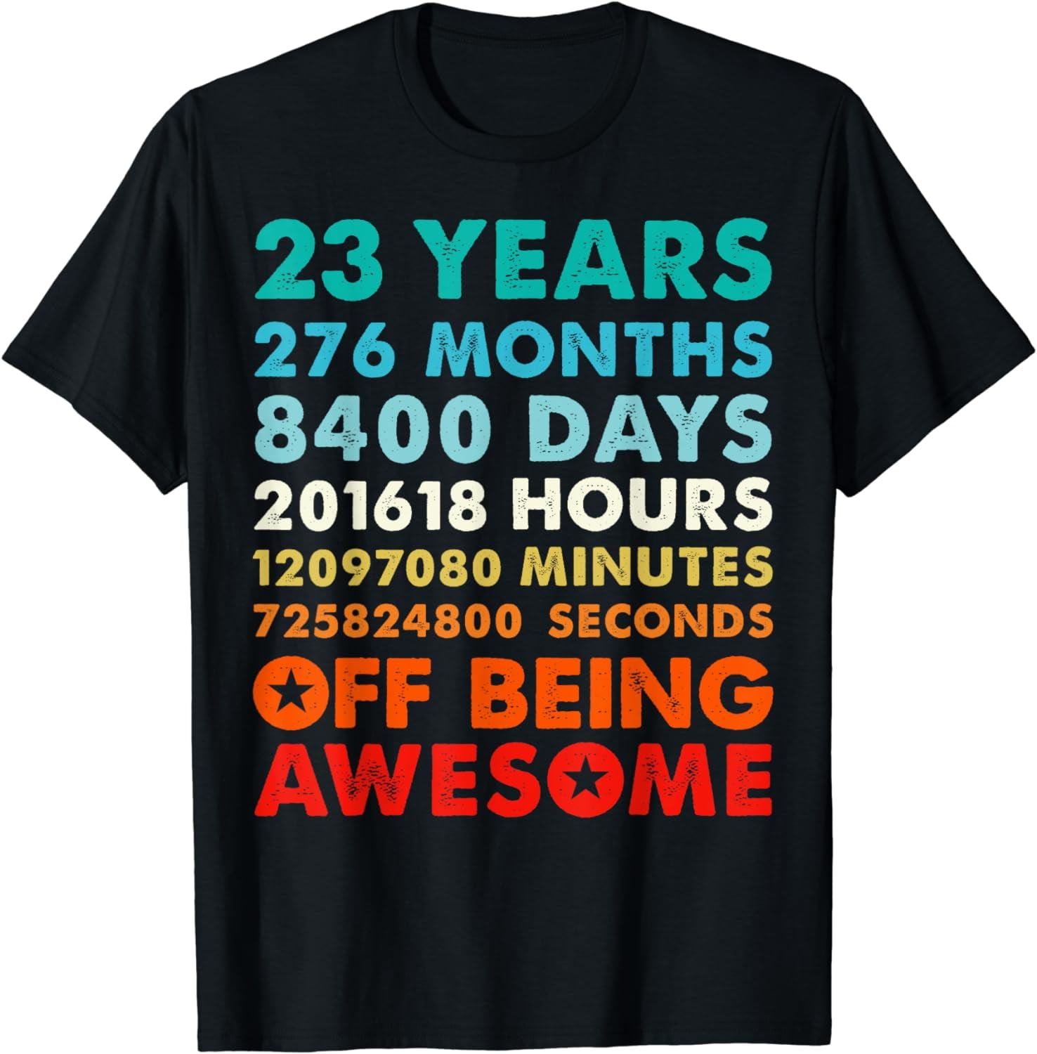 23 Years 276 months of Being Awesome Vintage 23th Birthday T-Shirt ...