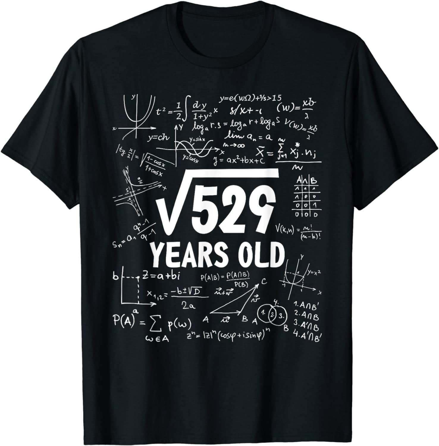 23 Years Old Funny 23rd Birthday Square Root 529 T-Shirt - Walmart.com
