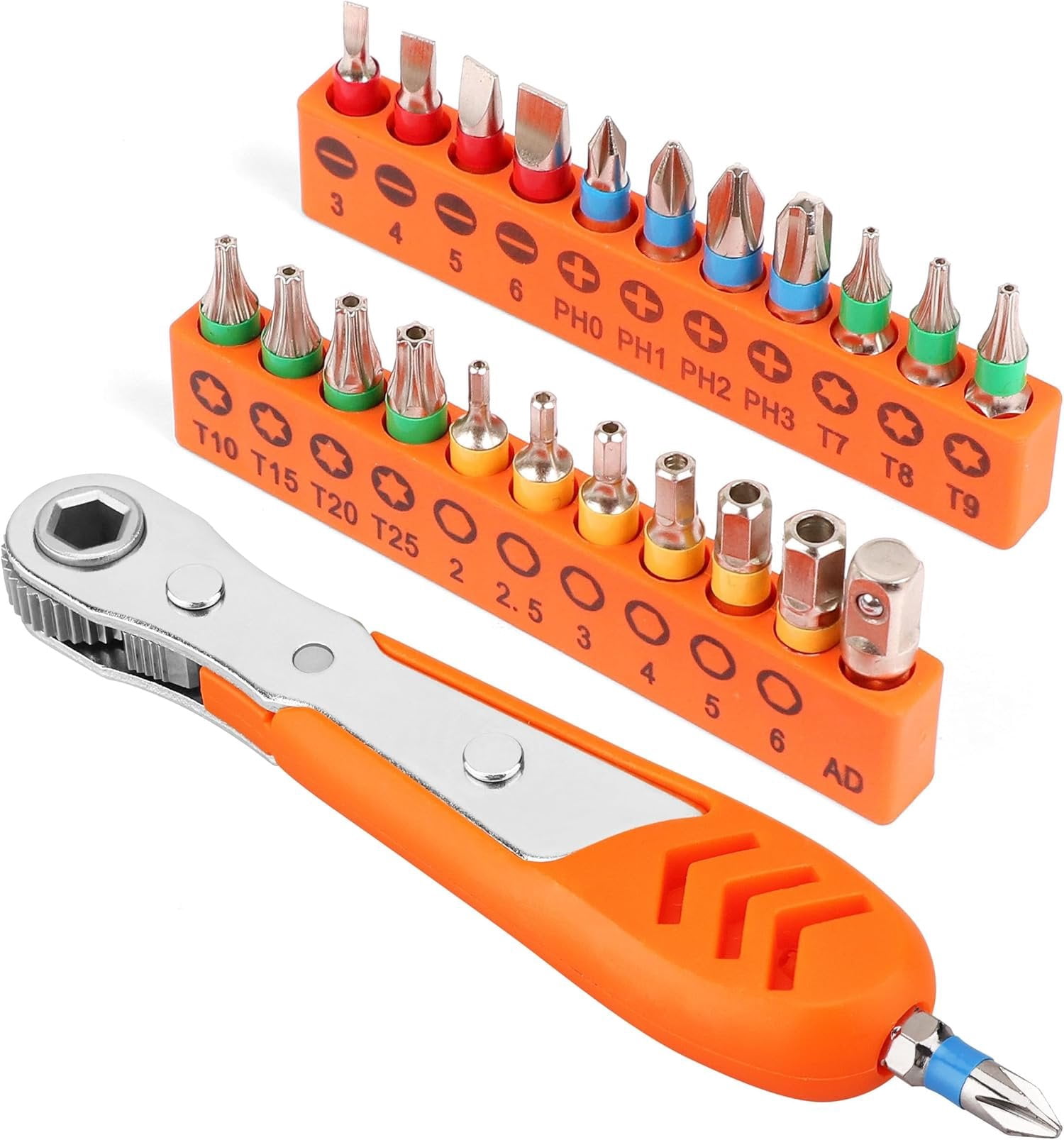 23 count 1/4" Ultra Low Profile Mini Ratchet Set - Tamper Resistant ...