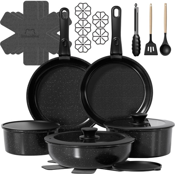 23 count Pots and Pans Set Non , Ceramic Cookware Set Non with ...