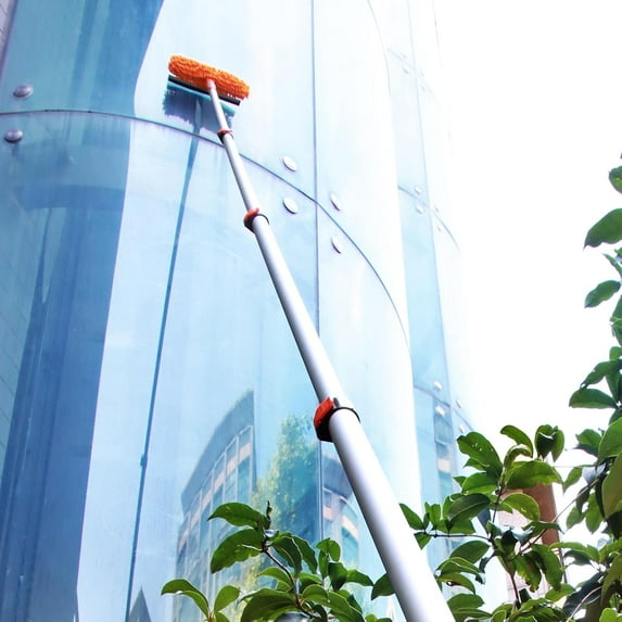 23 ft High Reach Window Squeegee with Extension Pole, 2 in 1 Squeegee ...