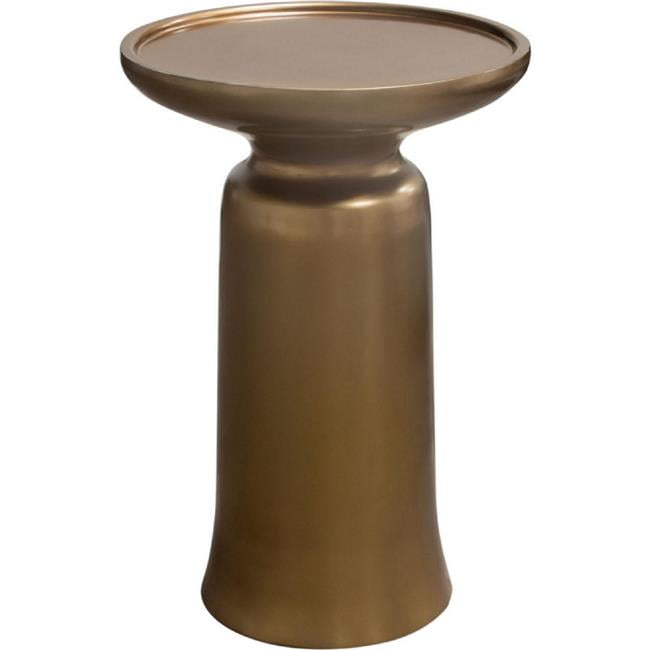 23 in. Matte Gold Sculpted Raised Tray Edges Modern Accent Table ...