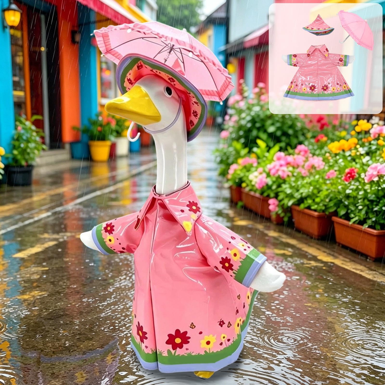 23 in Porch Goose Outfits, Clothes for Goose Statue, Summer Floral ...