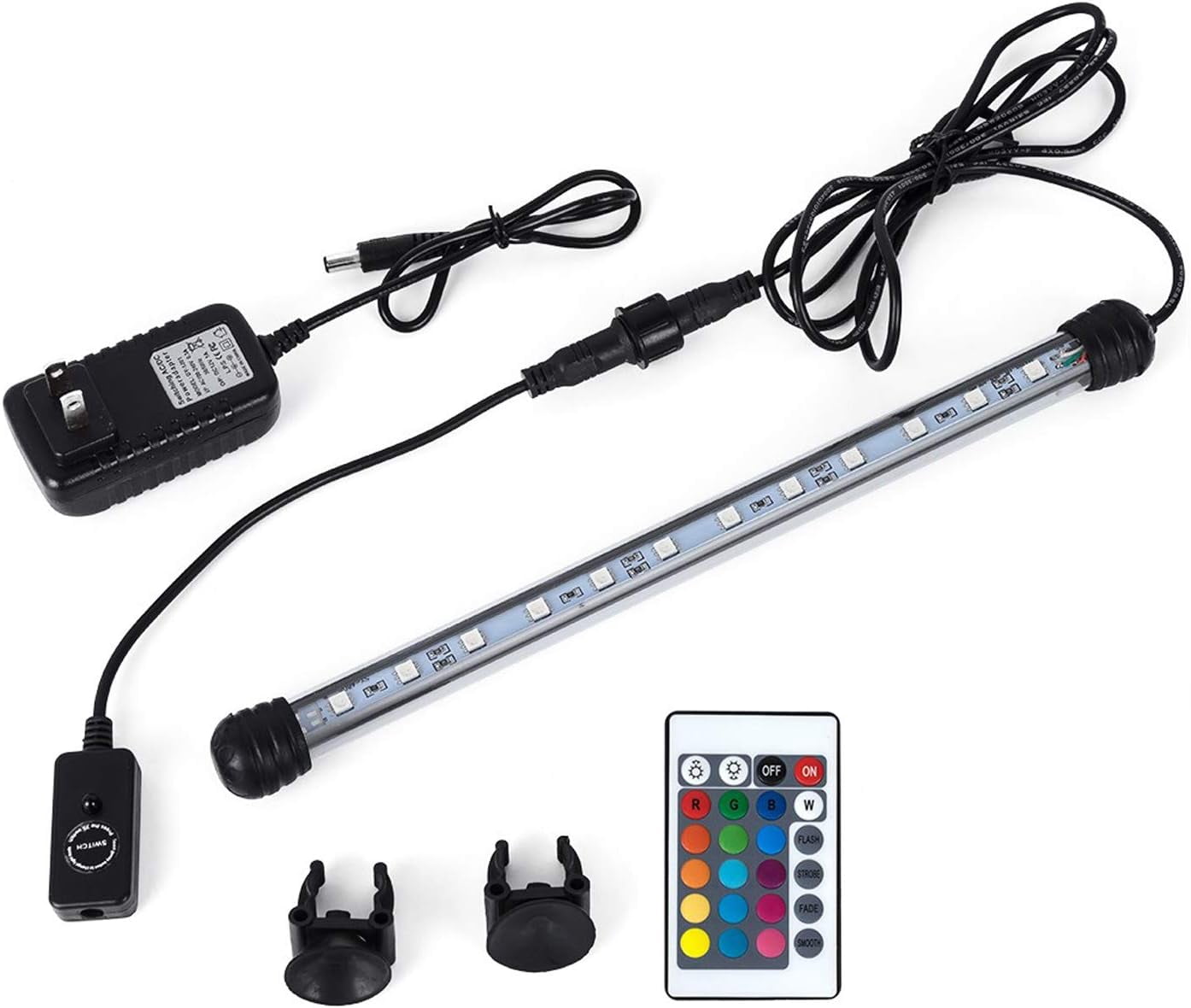 23 in Submersible Aquarium Light, 9W Color Changing Fish Tank Light ...