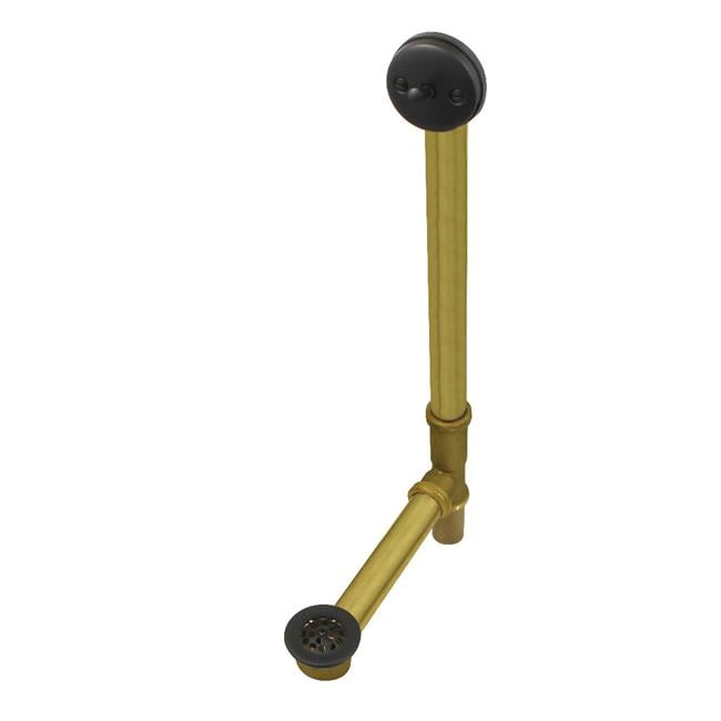23 in. Trip Lever Waste & Overflow with Grid, 20 Gauge, Matte Black ...