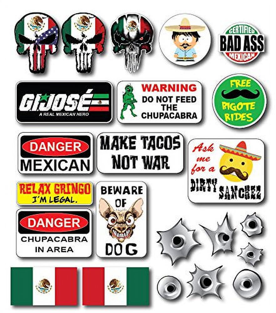 23 pack of Mexican Crude Humor Hilarious Hard Hat Prank Decal Joke ...