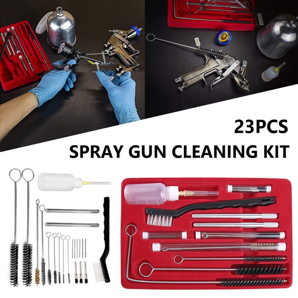 23 pcs Cleaning Kit Storage Case Paint Cleaning Kit with Wire Nylon ...