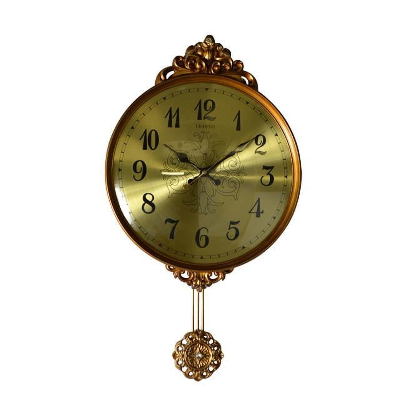 23 x 13 in. Gold Wall Clock with Pendulum - Walmart.com