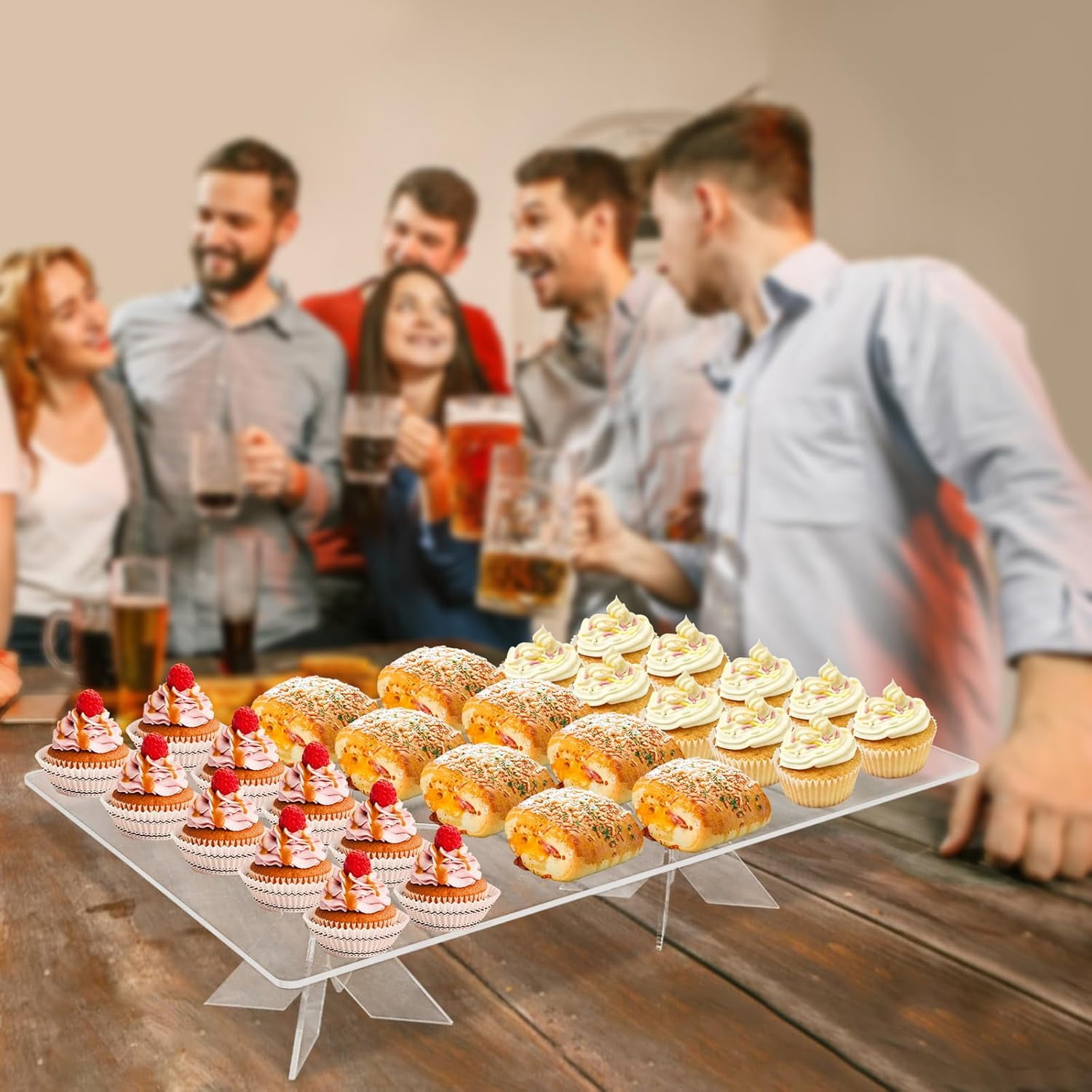 23 x 15in Clear Acrylic Dessert Table Display Set - Versatile Cupcake ...