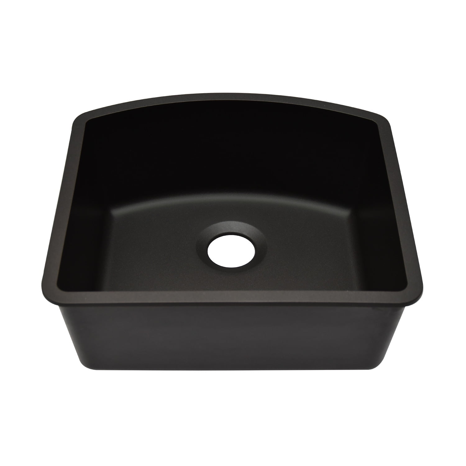 23" x 21" Quartz Kitchen Sink, Single Bowl Sink, D-Shaped Sink, Drop-in ...