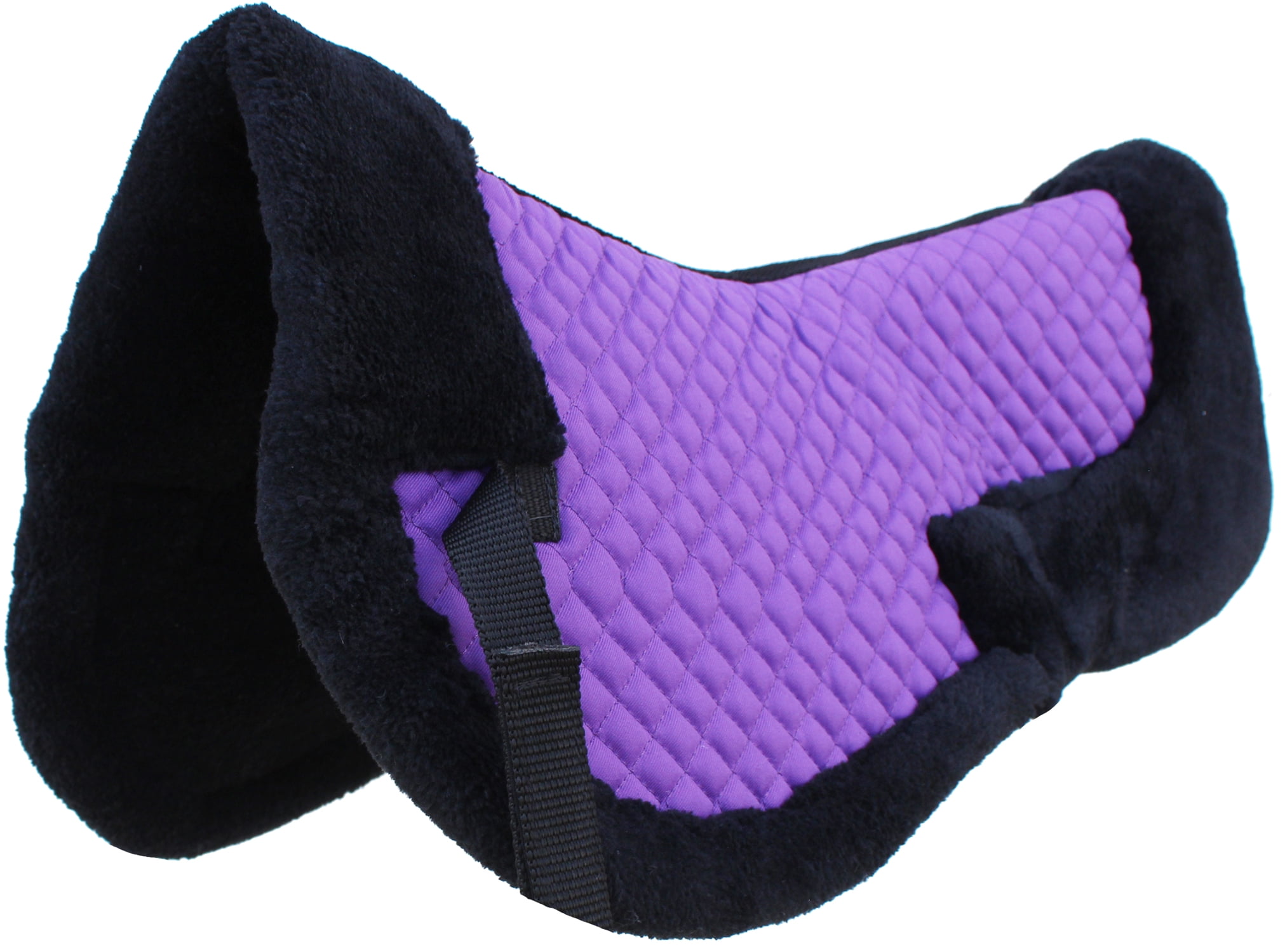 23" x 22" Purple Horse English Saddle Contoured Quilted Fleece Lined ...